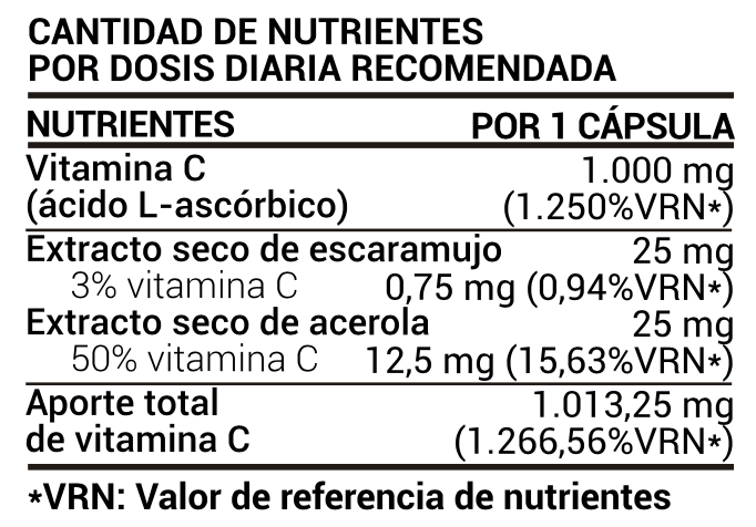 Vitamina C,1000 mg, 90 cápsulas - Herbolario Zeppelin